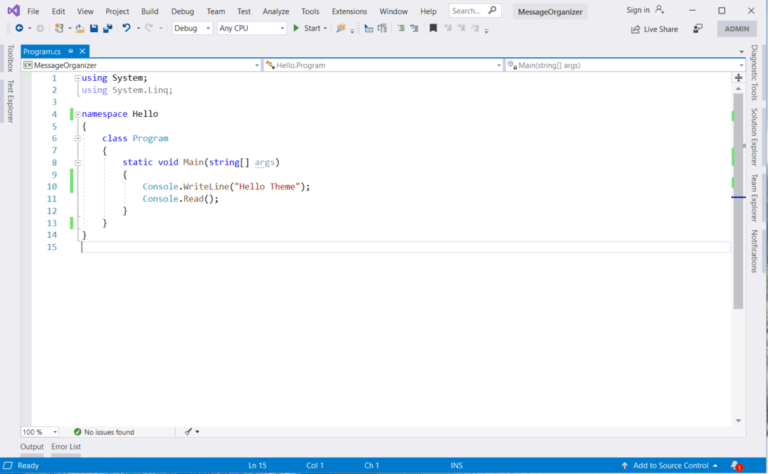 How to change Visual Studio 2019 Theme